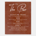 The Bar Sign Modern Stylish Typography Drinks Menu | Zazzle