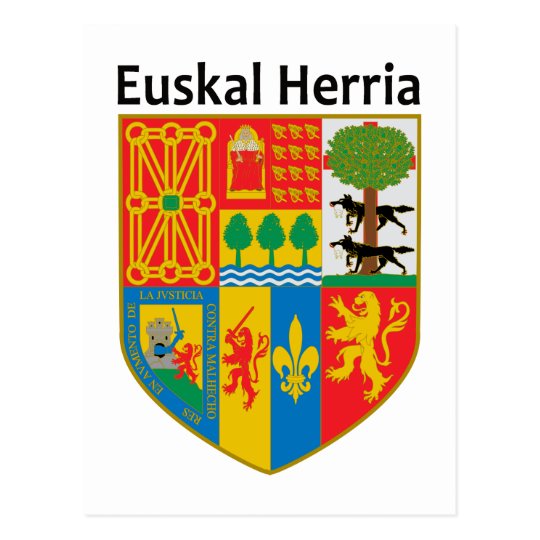 The Basque Country (Euskal Herria) coat of arms, Postcard | Zazzle.com