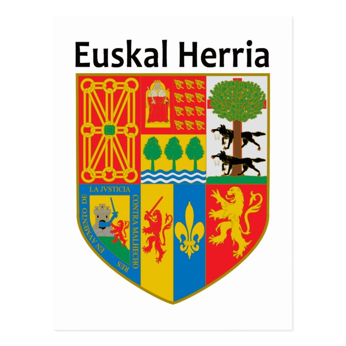 The Basque Country (Euskal Herria) coat of arms, Postcard | Zazzle.com