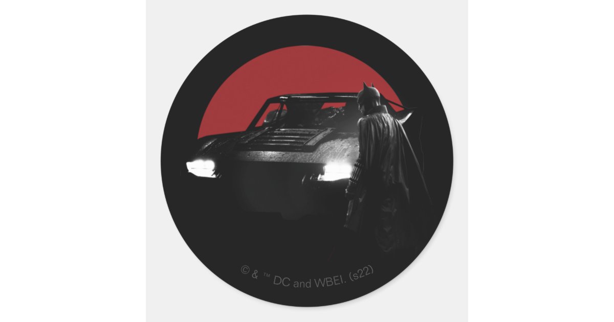 The Batman & Batmobile Graphic Classic Round Sticker | Zazzle