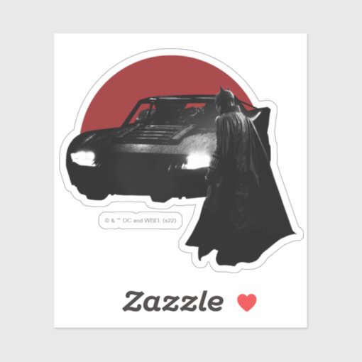 The Batman & Batmobile Graphic Sticker | Zazzle