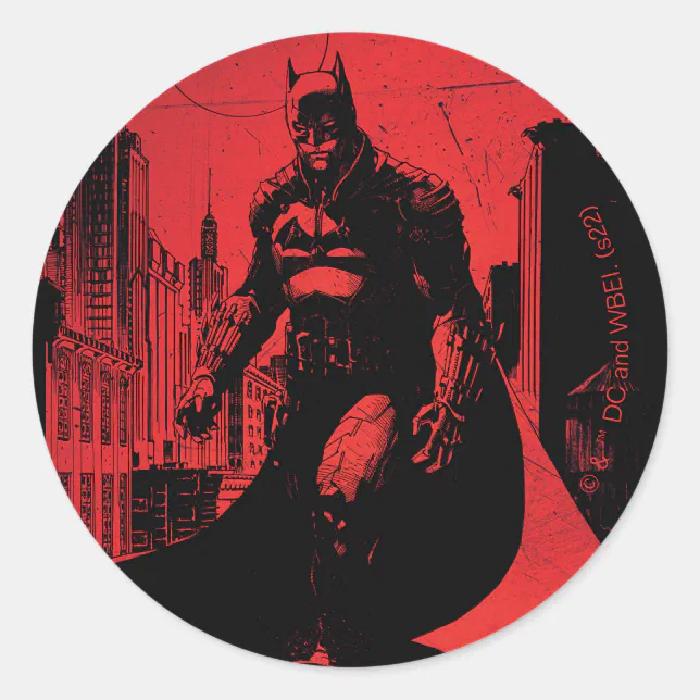 The Batman Comic Book Illustration Classic Round Sticker | Zazzle