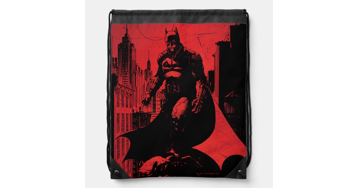 The Batman Comic Book Illustration Drawstring Bag | Zazzle