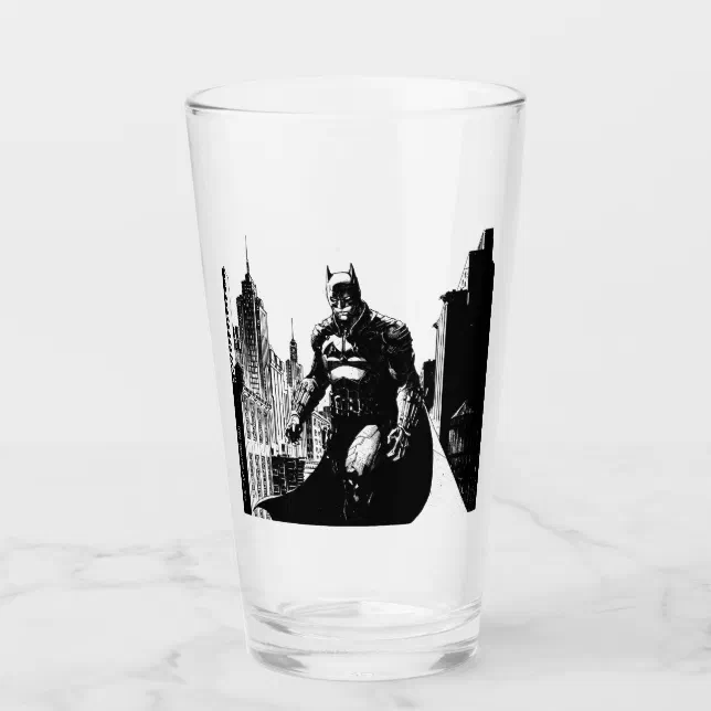 The Batman Comic Book Illustration Glass | Zazzle