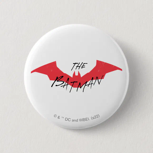 The Batman Handwritten Bat Logo Button | Zazzle