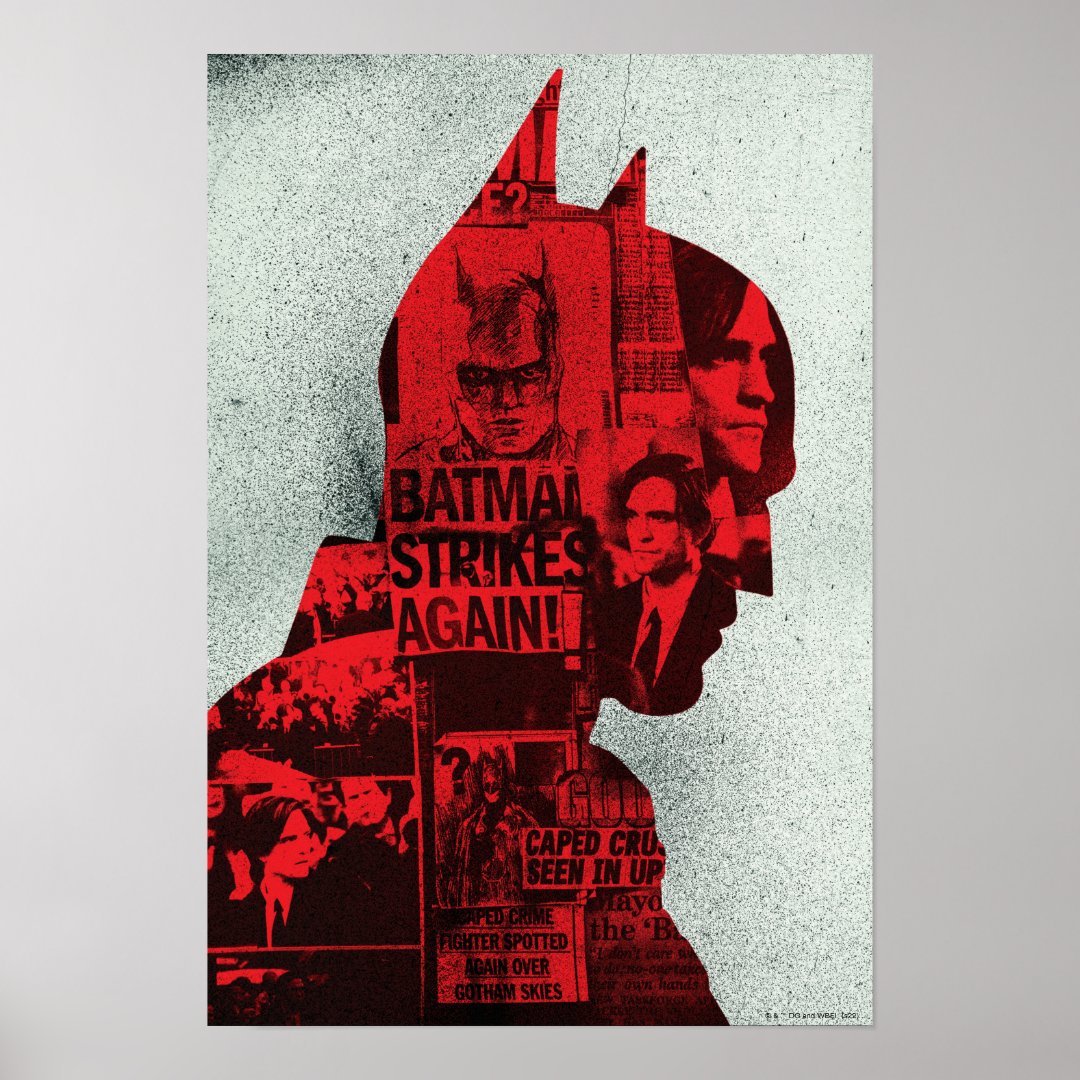 The Batman Newspaper Silhouette Poster | Zazzle