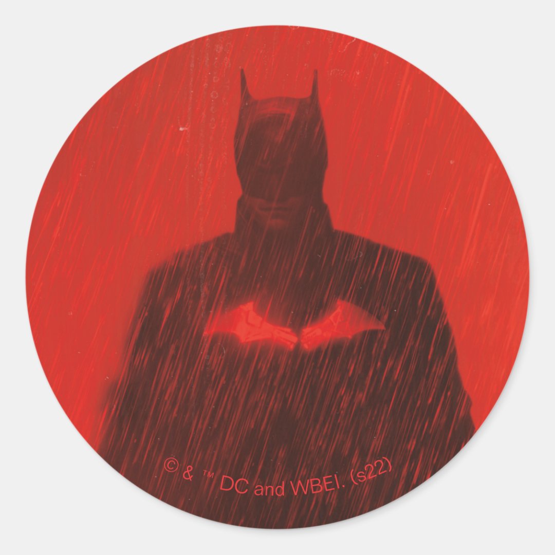 The Batman Red Rain Theatrical Poster Graphic Classic Round Sticker ...