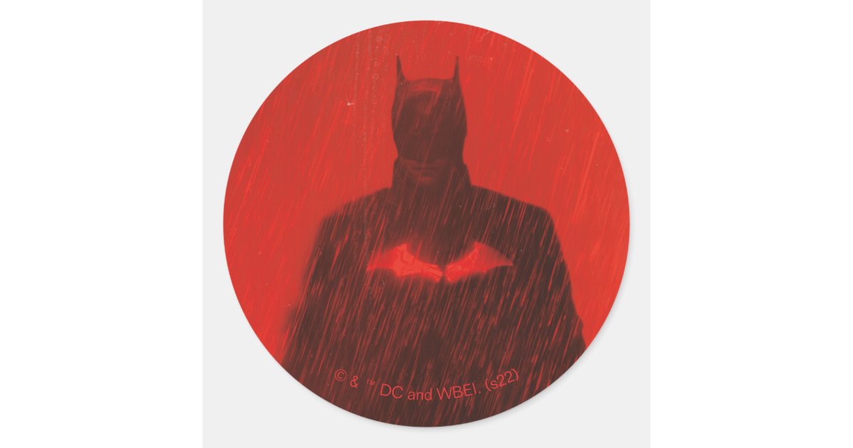 The Batman Red Rain Theatrical Poster Graphic Classic Round Sticker ...