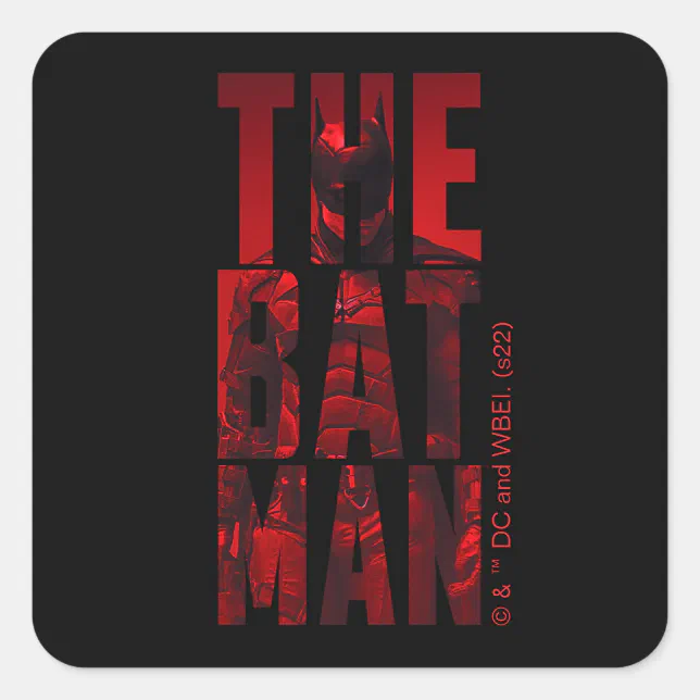 The Batman Typography Cutout Square Sticker | Zazzle