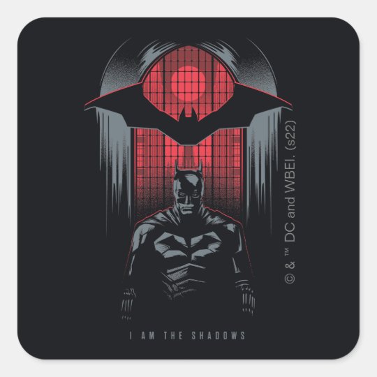 The Batman Window Pane Outline Square Sticker | Zazzle.com