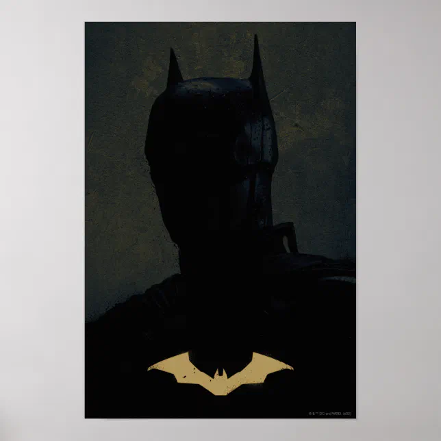 The Batman With Golden Bat Symbol Poster | Zazzle