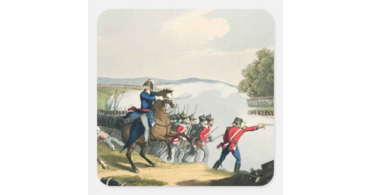 The Battle of Waterloo Decided by the Duke of Well Square Sticker | Zazzle