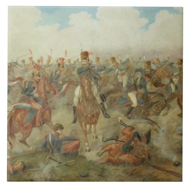 The Battle of Waterloo, June 18th 1815 (w/c on pap Ceramic Tile | Zazzle