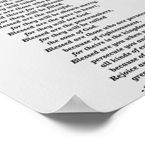 The Beatitudes Poster by Jesus | Zazzle