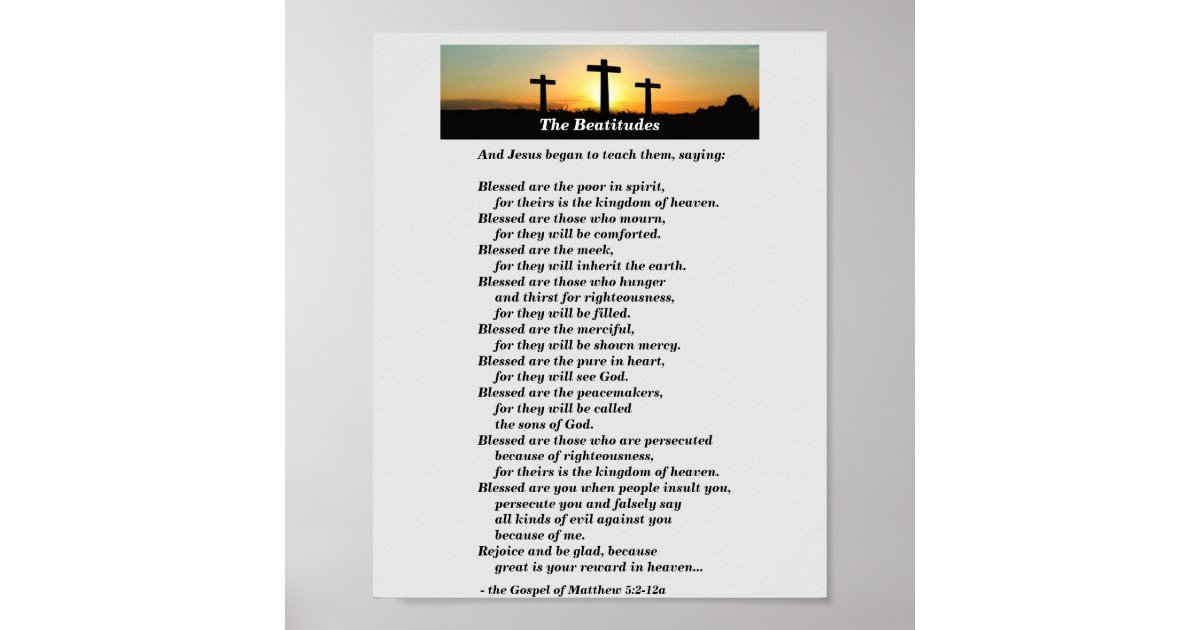 The Beatitudes Poster by Jesus | Zazzle