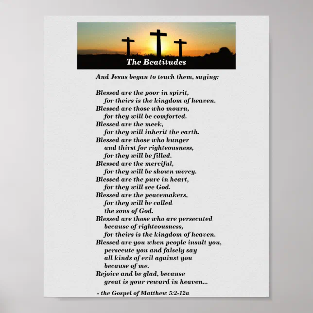 The Beatitudes Poster by Jesus | Zazzle
