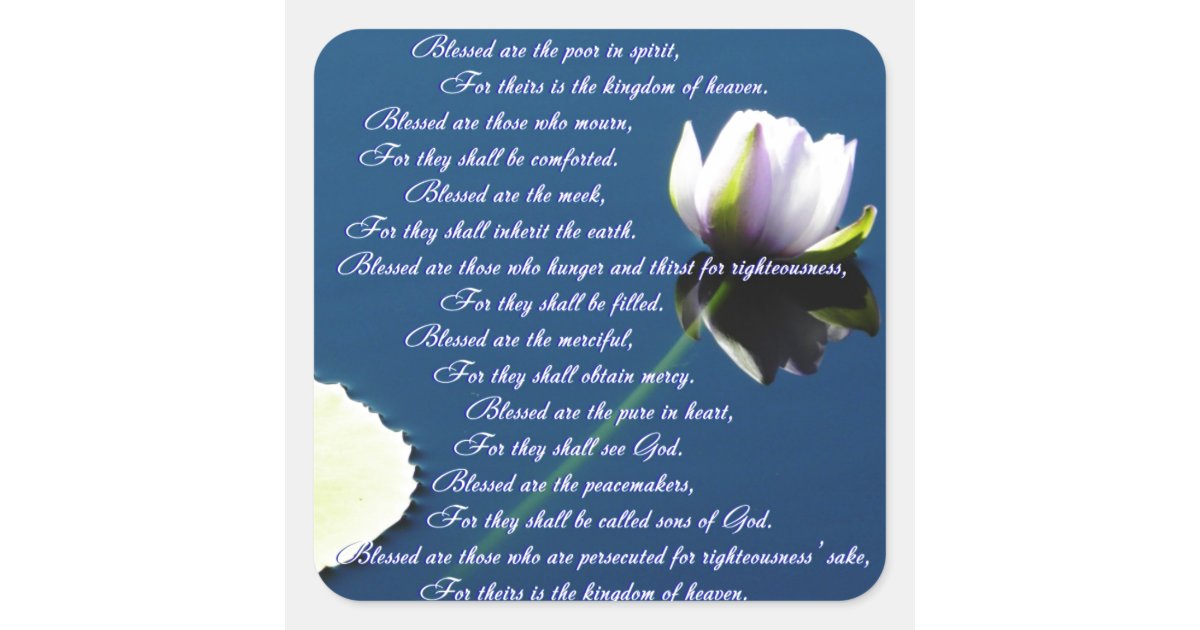 The Beatitudes Square Sticker | Zazzle