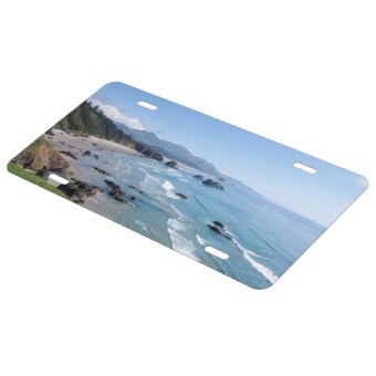 The Beautiful Oregon Coast from Ecola Park License Plate | Zazzle