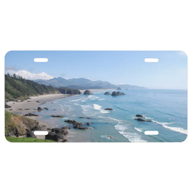 The Beautiful Oregon Coast from Ecola Park License Plate | Zazzle