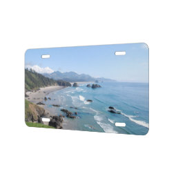 The Beautiful Oregon Coast from Ecola Park License Plate | Zazzle