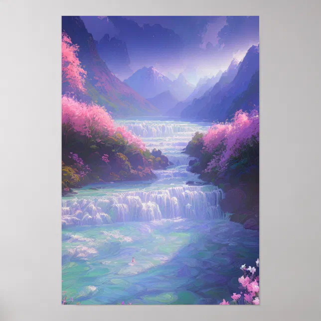 The Beauty of a Rushing River Poster | Zazzle