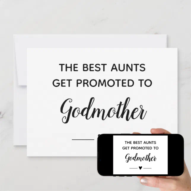 The Best Aunts Get Promoted To Godmother Invitation Zazzle