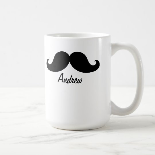 THE BEST BLACK MUSTACHE PERSONALIZED COFFEE MUG | Zazzle.com