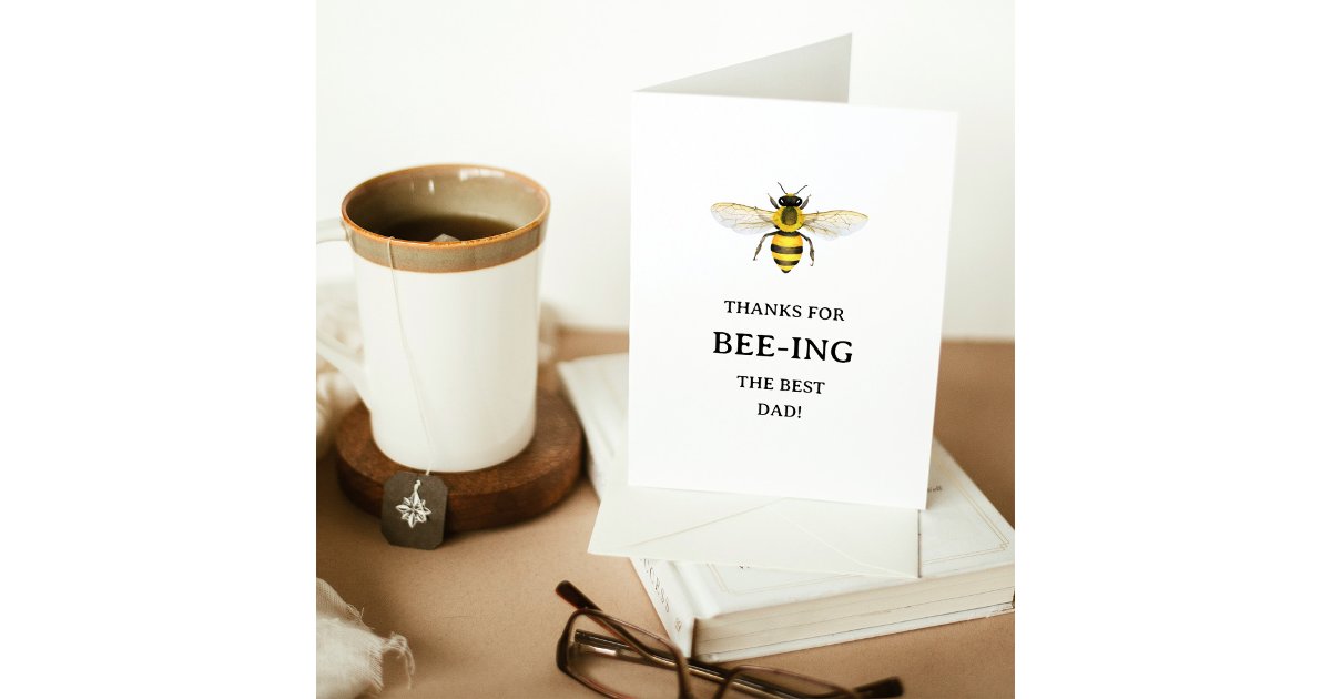The Best Dad | Elegant Cute Bee Father's Day Holiday Card | Zazzle