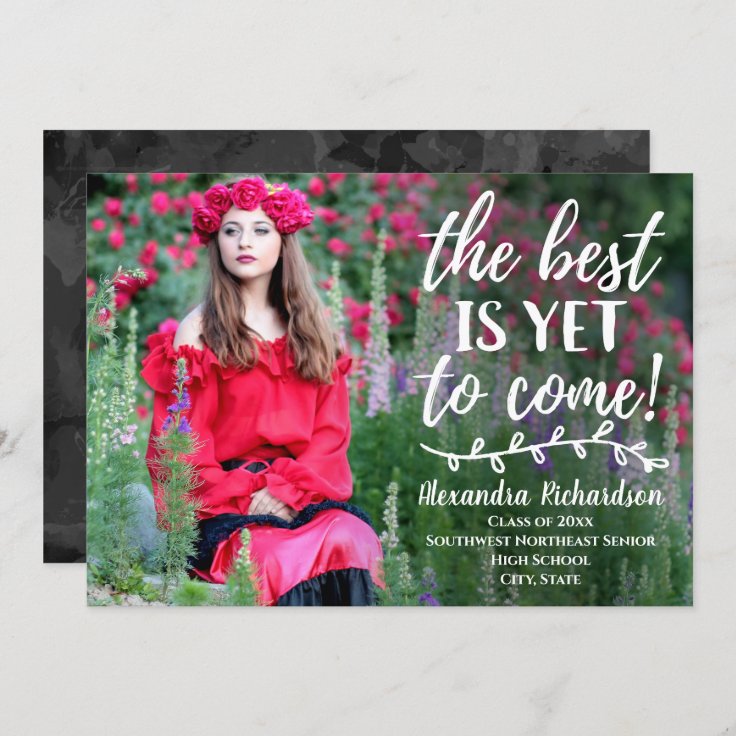 The Best is Yet to Come Overlay Photo Graduation Invitation | Zazzle
