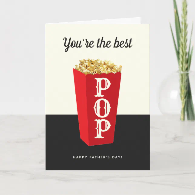 The Best Pop! | Retro Popcorn Father's Day Card | Zazzle