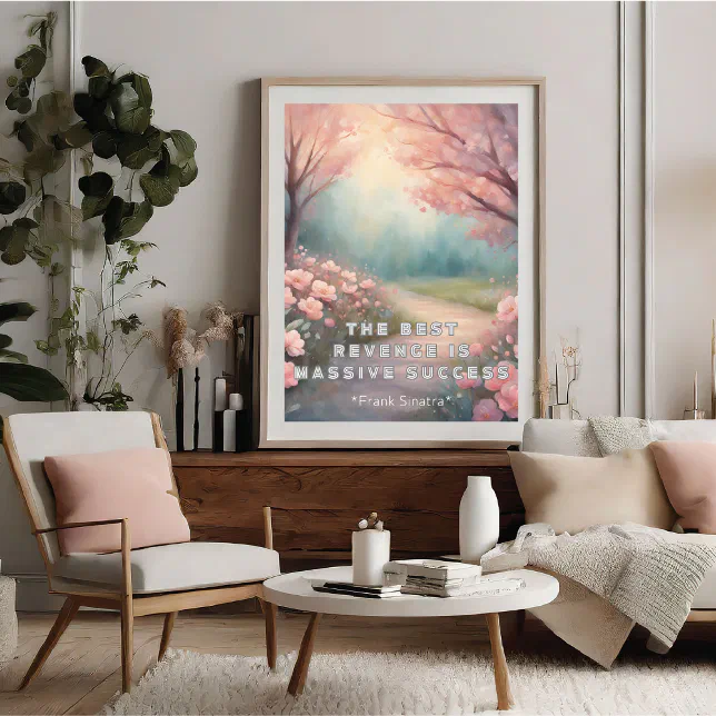 The Best Revenge Motivational Watercolor Poster | Zazzle