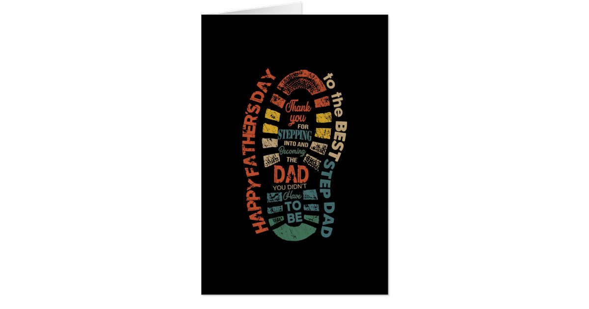 The Best Step Dad Thank You For Stepping Into Card | Zazzle