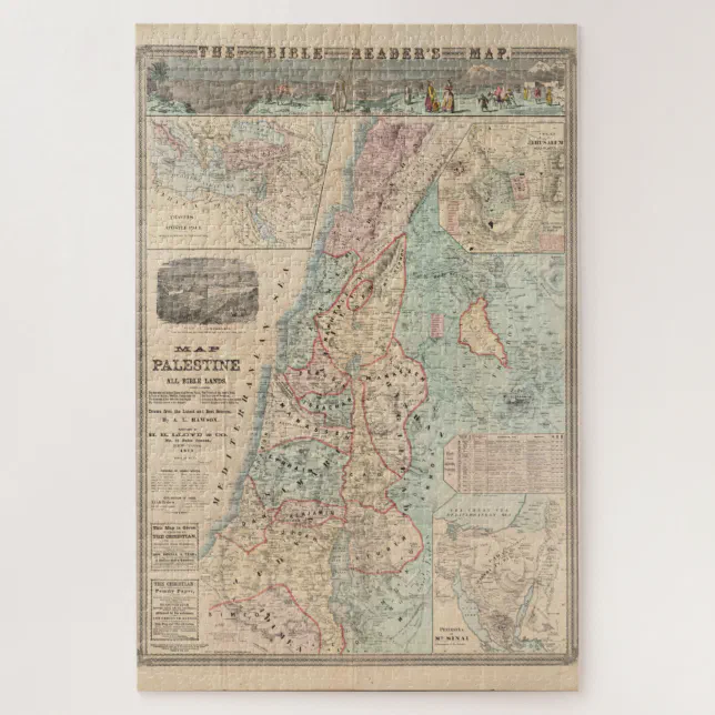 The Bible Readers Palestine Holy Land Map Jigsaw Puzzle | Zazzle