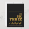 The BIG 30 Black Gold Birthday Invitation | Zazzle