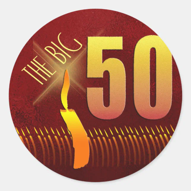 tHE BIG 50 birthday stickers | Zazzle
