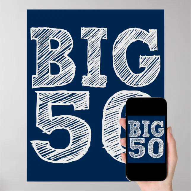 The BIG 50 Fiftieth Birthday Poster | Zazzle