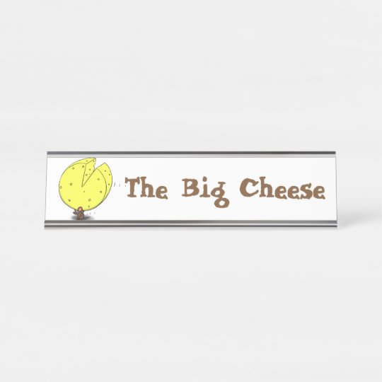 The big cheese boss mouse cartoon desk name plate | Zazzle.com