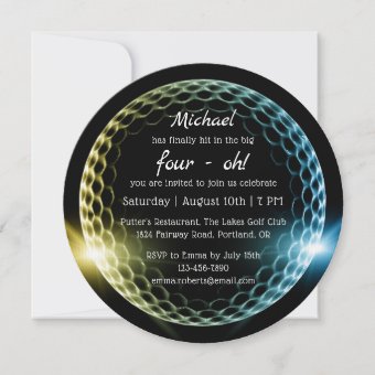 The Big Four-Oh Golf | 40th Birthday Invitation | Zazzle