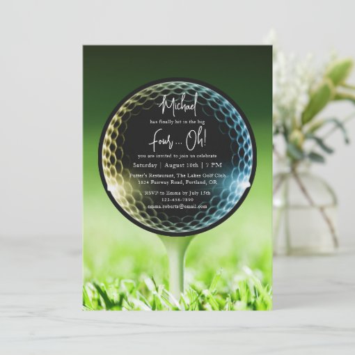 The Big Four-Oh Golf 40th Birthday Party Invitation | Zazzle