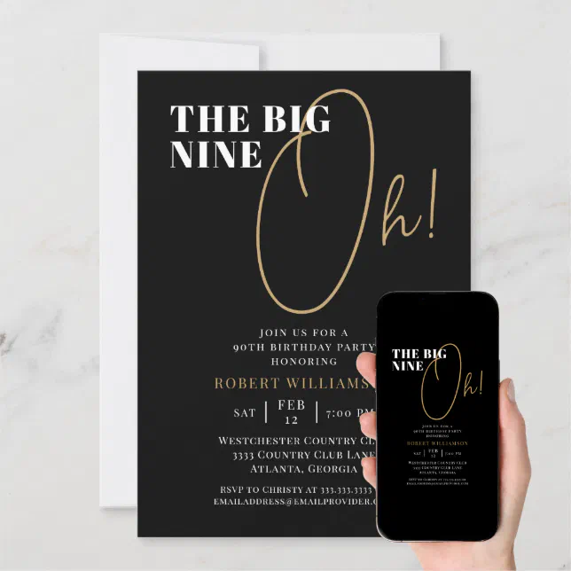 The Big Nine Oh Black 50th Birthday Invitation | Zazzle