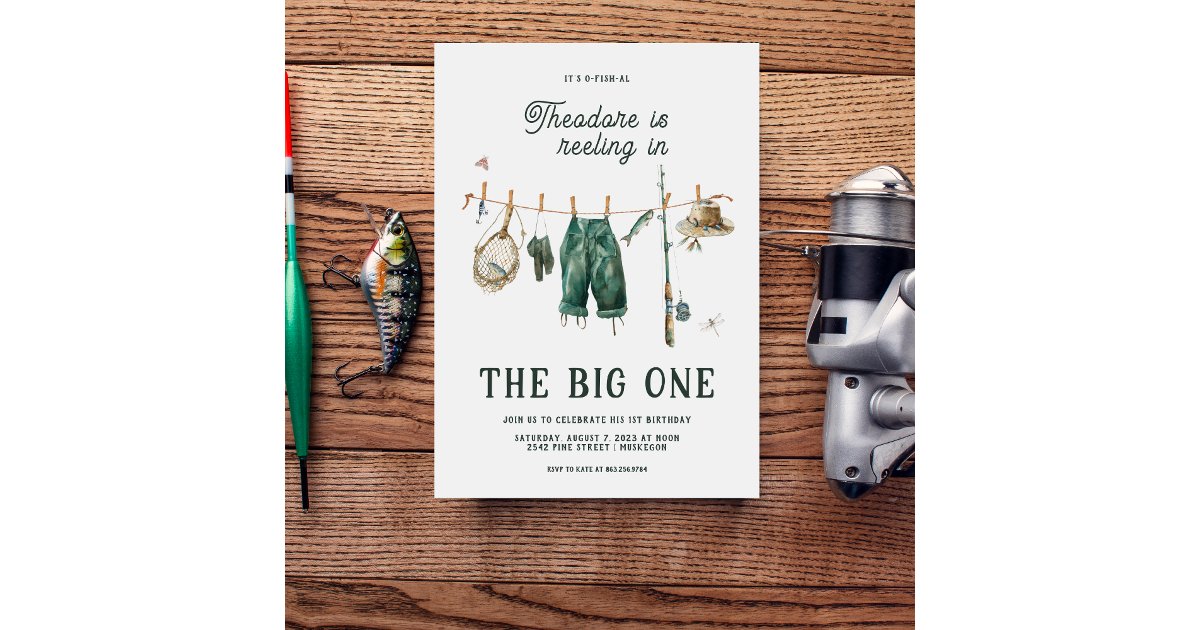 The Big One | 1st Birthday Fishing Invitation | Zazzle