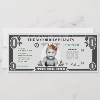 The Big One Dollar Bill, Fake Money Invitation | Zazzle