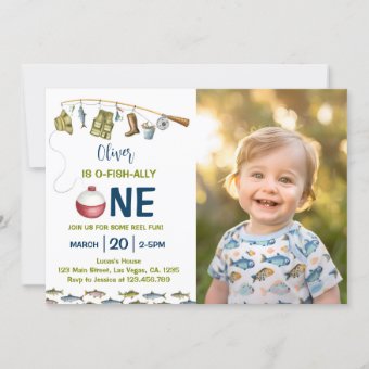 The Big One Fishing 1st Birthday Invitation | Zazzle