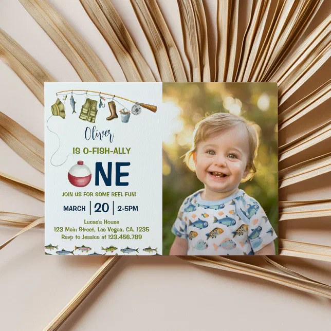 The Big One Fishing 1st Birthday Invitation | Zazzle