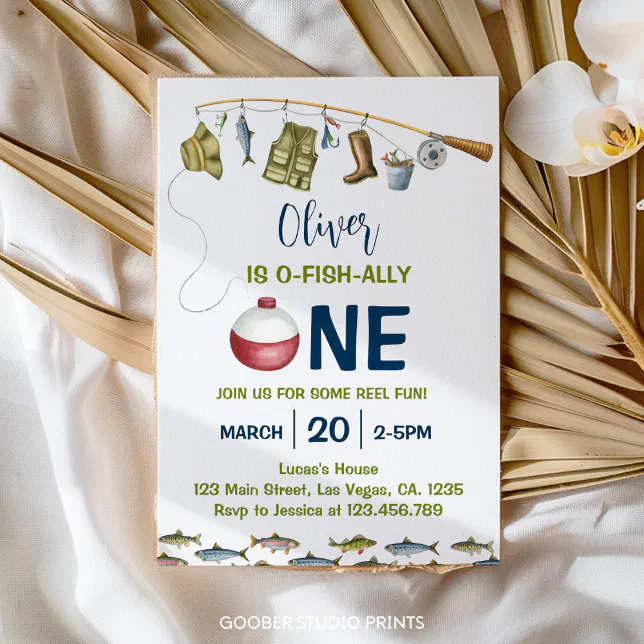 The Big One Fishing 1st Birthday Invitation | Zazzle