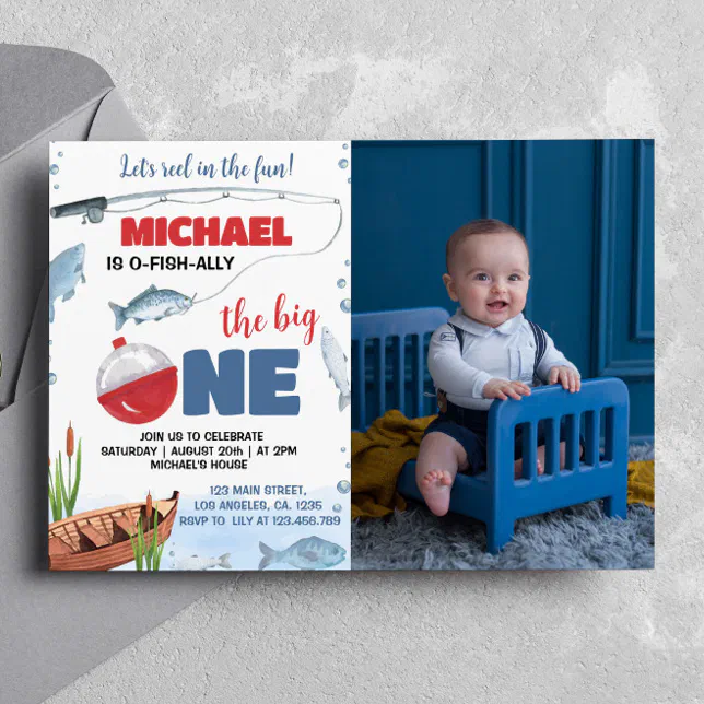 The Big One Fishing 1st Birthday Invitation | Zazzle