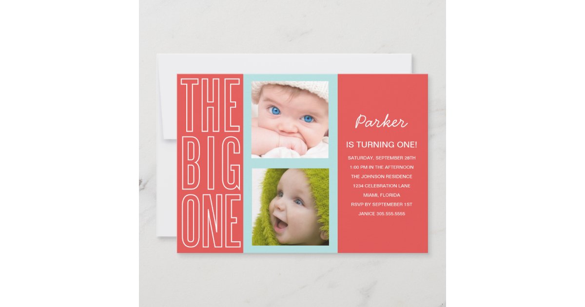 THE BIG ONE IN RED | FIRST BIRTHDAY INVITATION | Zazzle