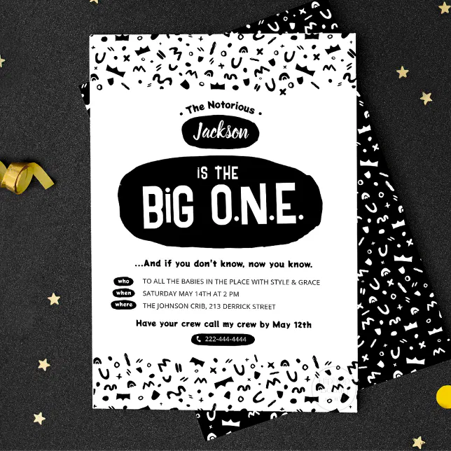 The Big One Notorious Hip Hop Birthday Invitation | Zazzle