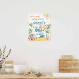 The Big One Party Welcome Sign-First Birthday-1st Poster | Zazzle