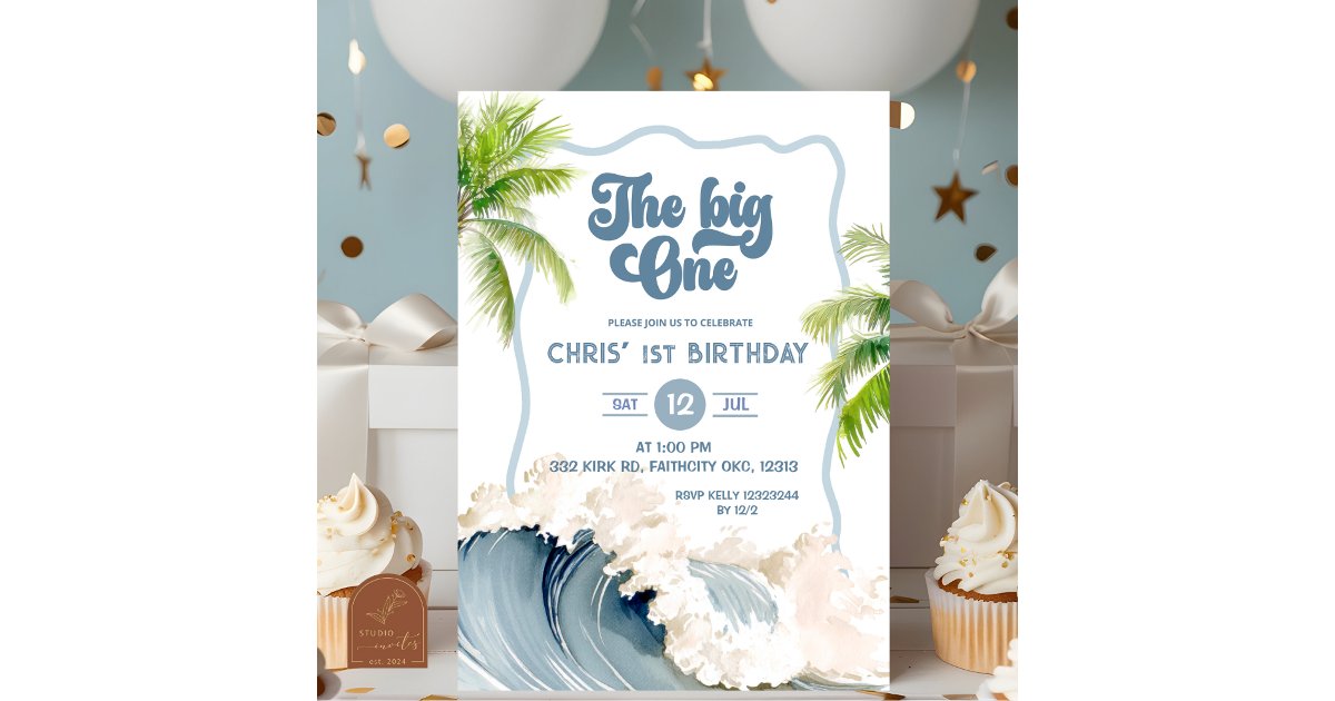 The Big One Summer Beach first birthday Invitation | Zazzle